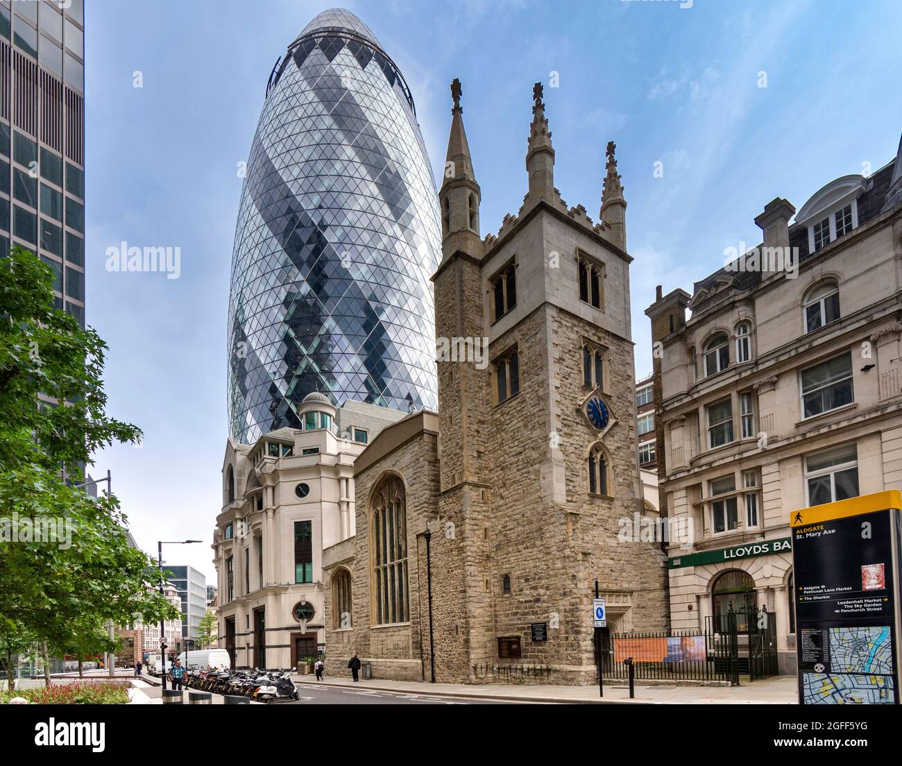 LONDON CITY ALDGATE ST MARY AXE A VIEW OF ST ANDREW UNDERSHAFT THE ...