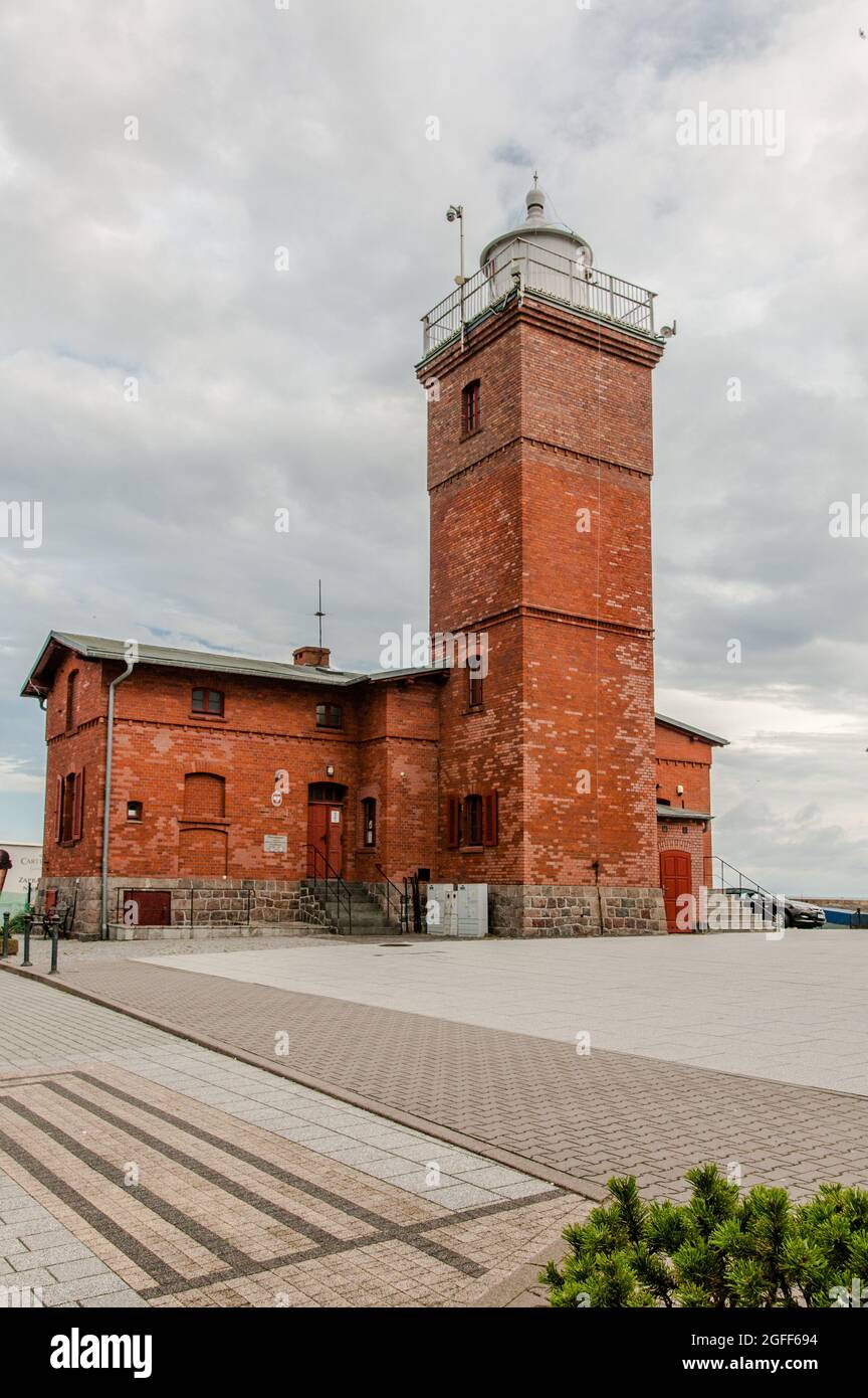Darłówko, Poland 08 August 2021, Darłowo Lighthouse, the height of the ...