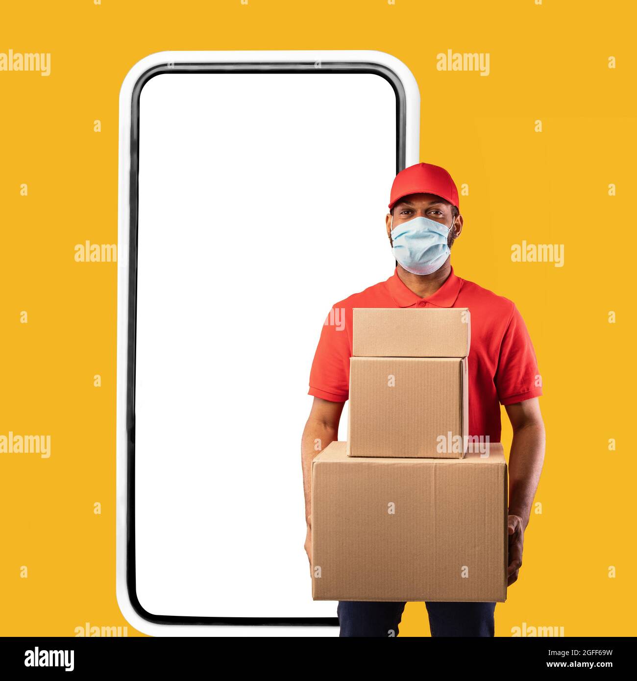 African courier standing near hi-res stock photography and images - Alamy