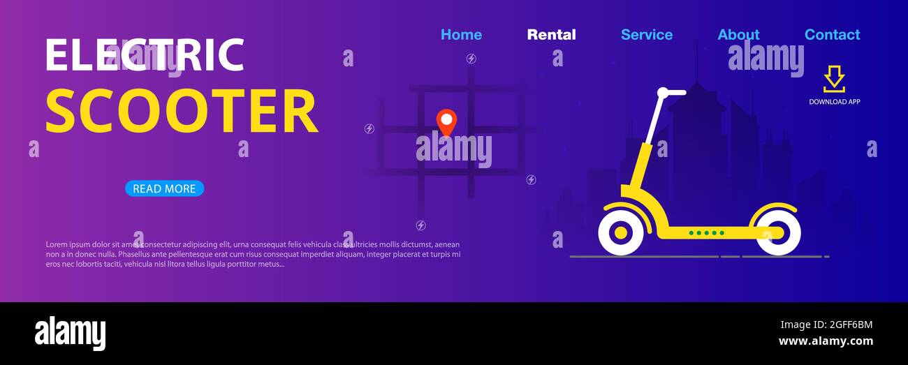 Website template for electric scooter rental, maintenance and repair ...