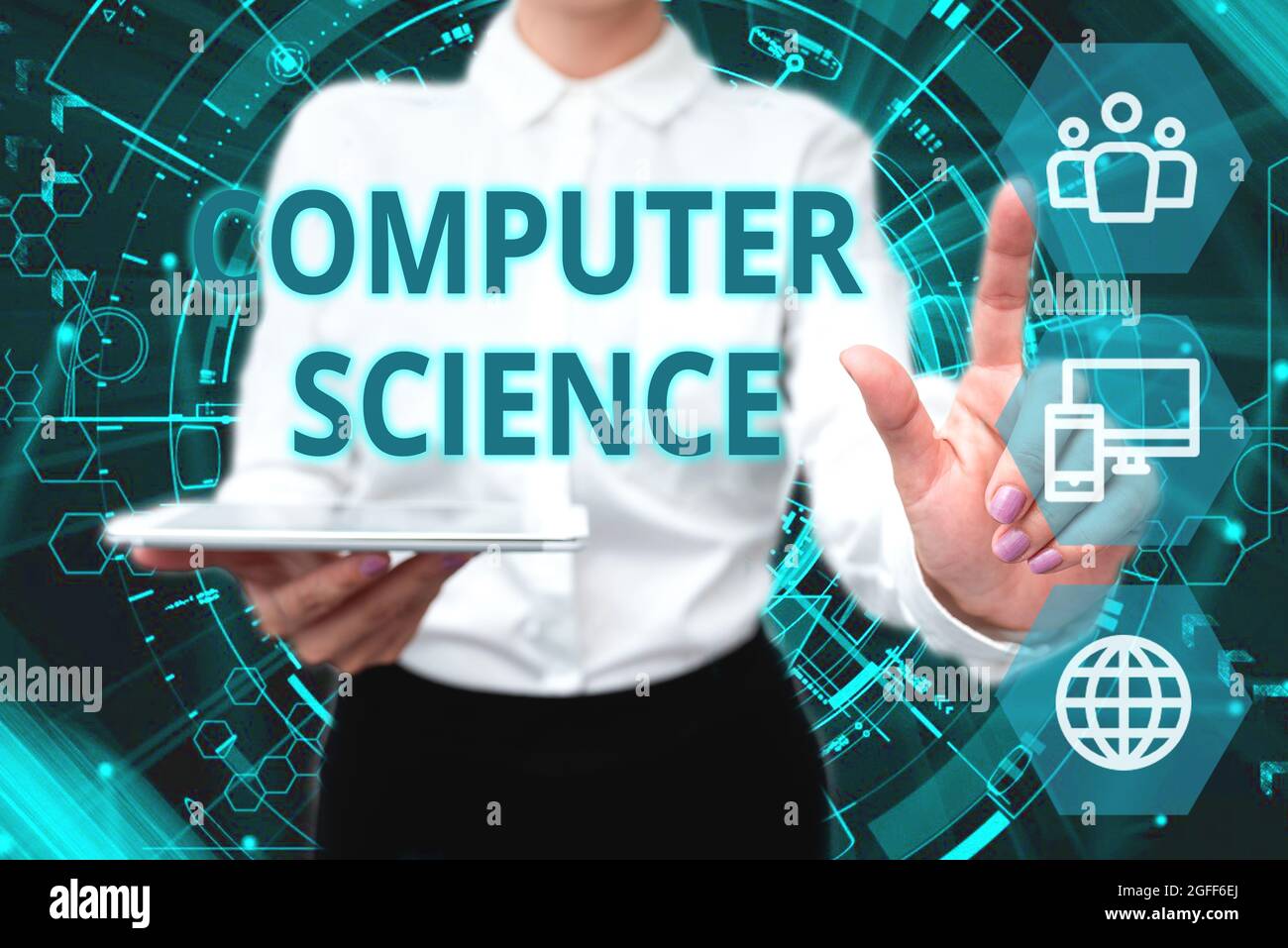 Writing displaying text Computer Science. Concept meaning study of both ...