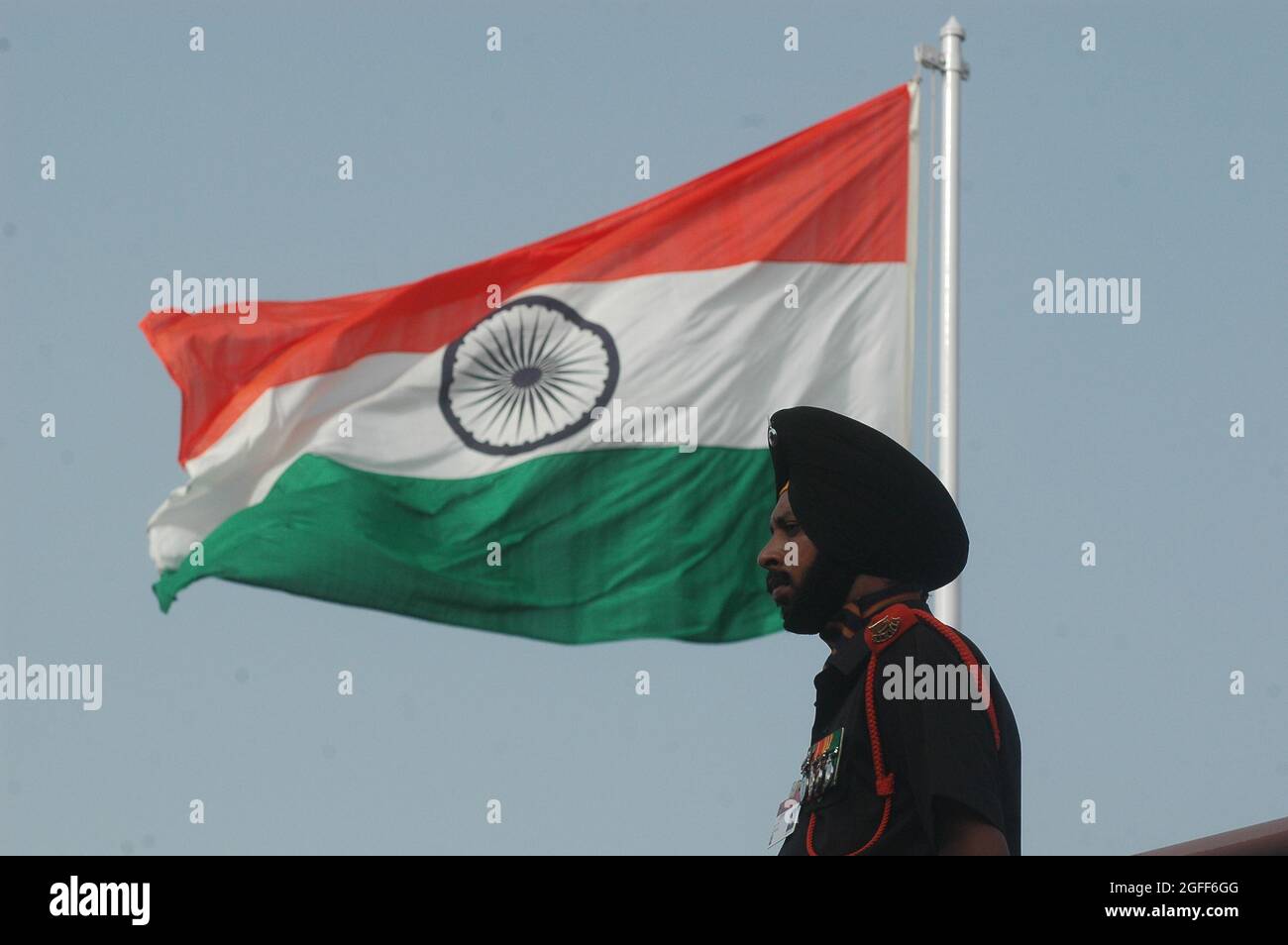Indian Army With National Flag