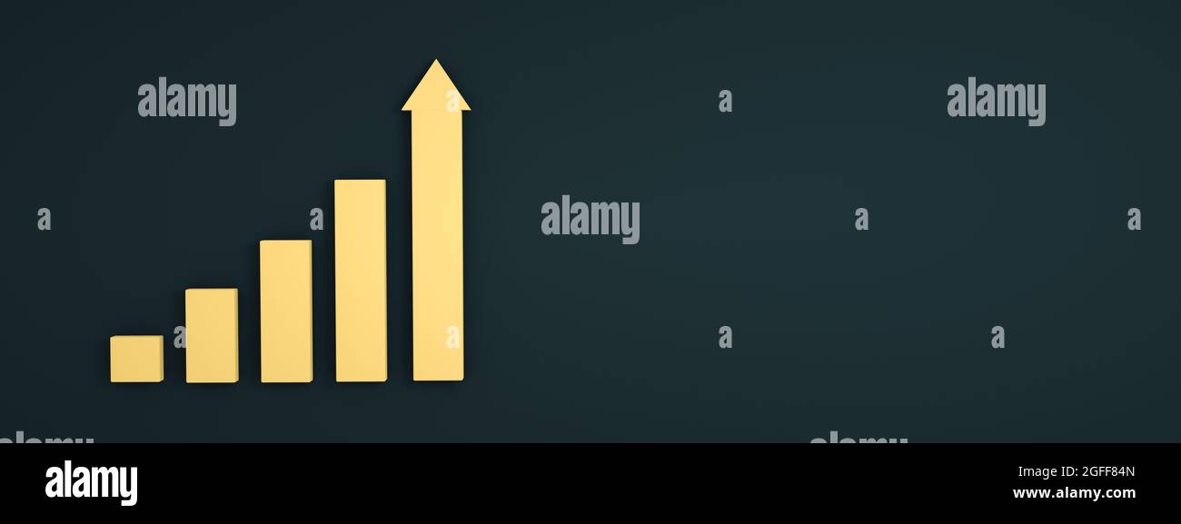 golden stair step to growth success, 3d rendering, progress way ...