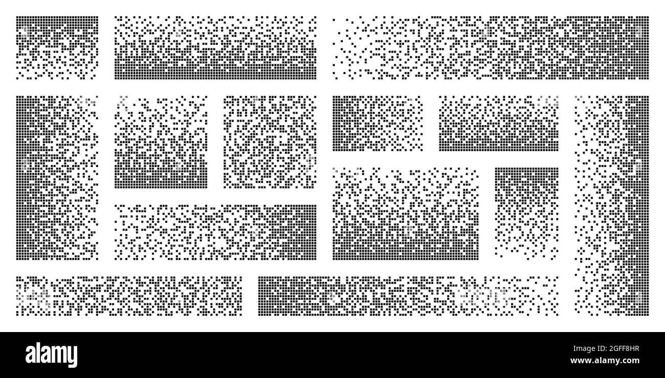 Pixel disintegration, decay effect. Various rectangular elements made ...