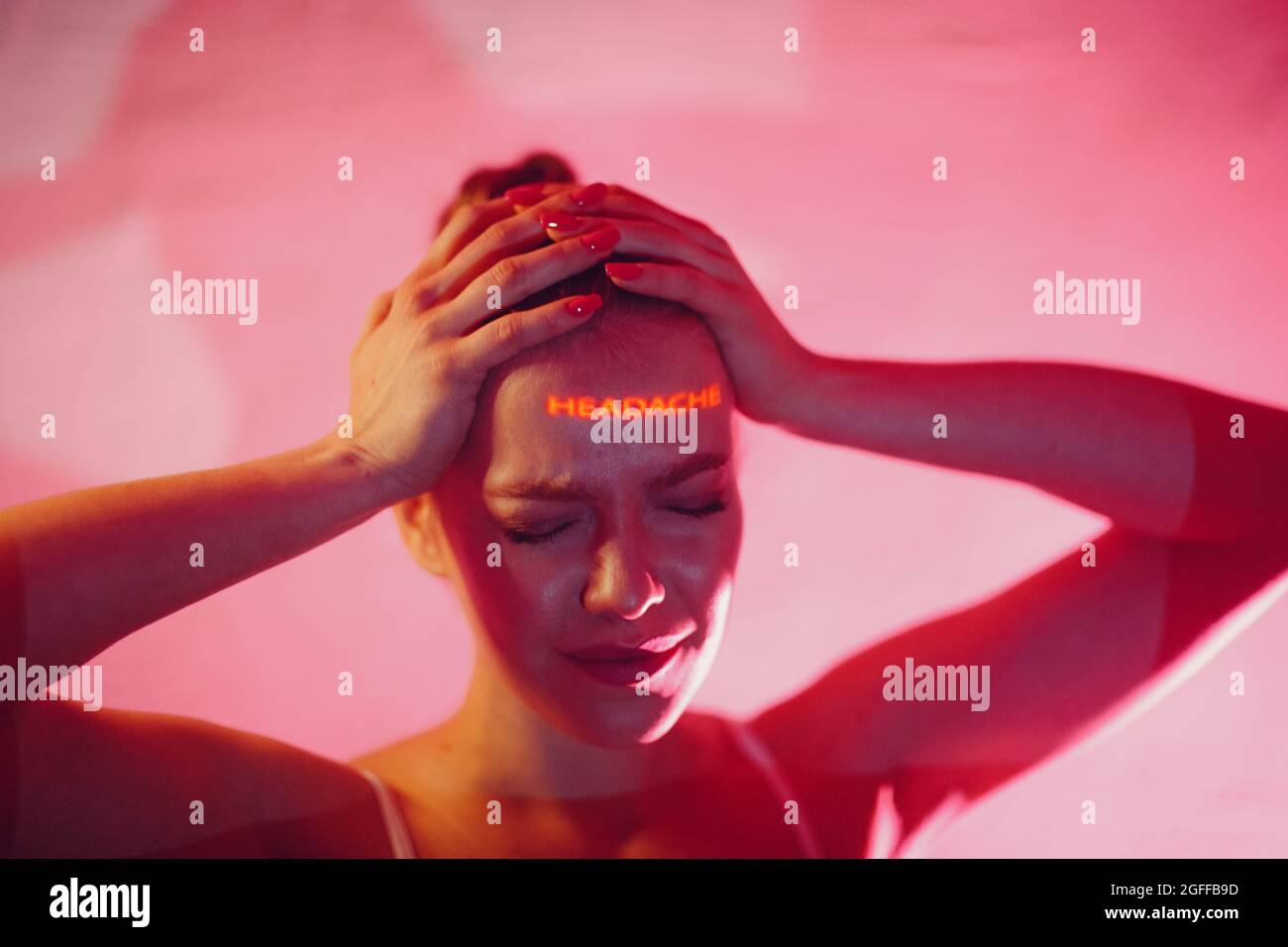 Headache word hi-res stock photography and images - Alamy