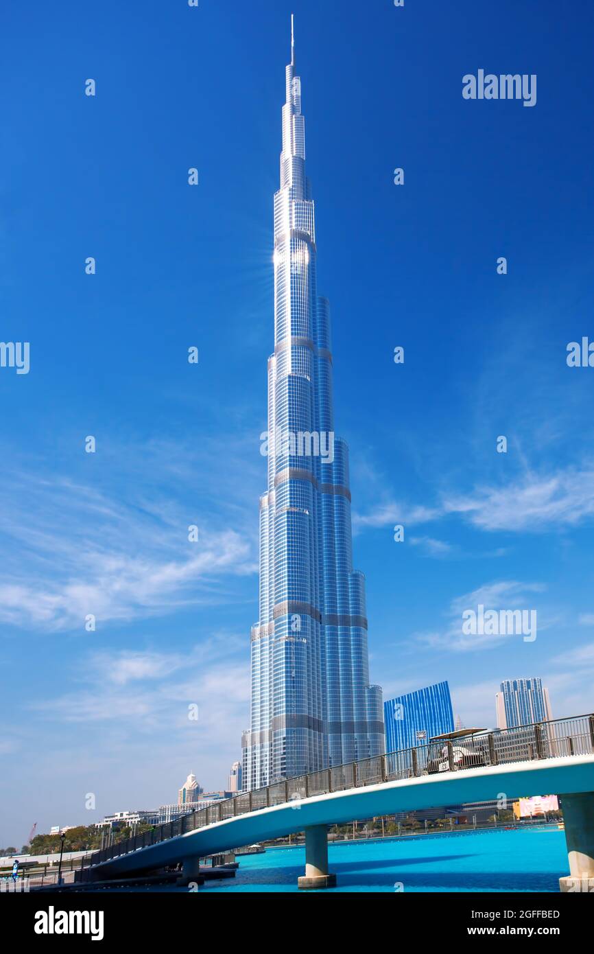 Burj Khalifa is the tallest building in the world, Dubai, UAE Stock ...