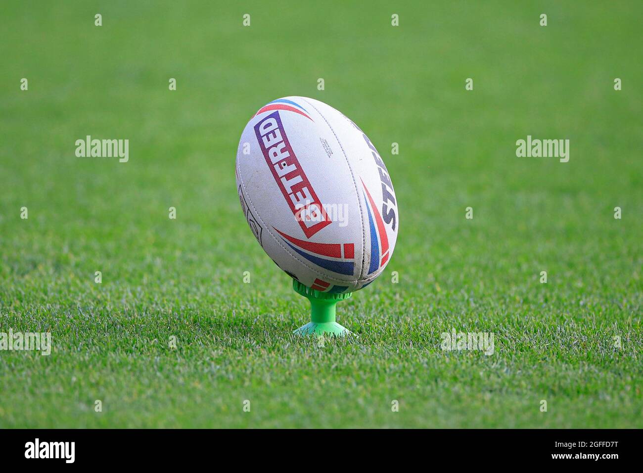 Matchball on its kicking plinth Stock Photo - Alamy