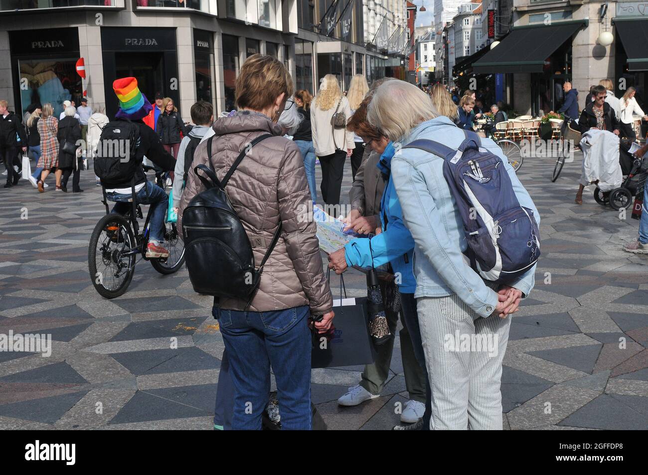 Copenhagen, Denmark., 25 August 2021, /Seníor women tourists studing ...