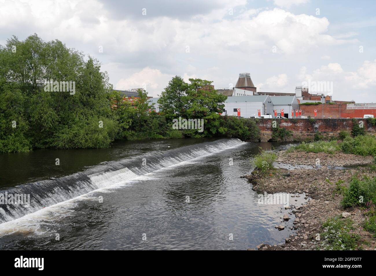 River Don Sheffield England along Five Weirs walk at Walk Mill Weir ...