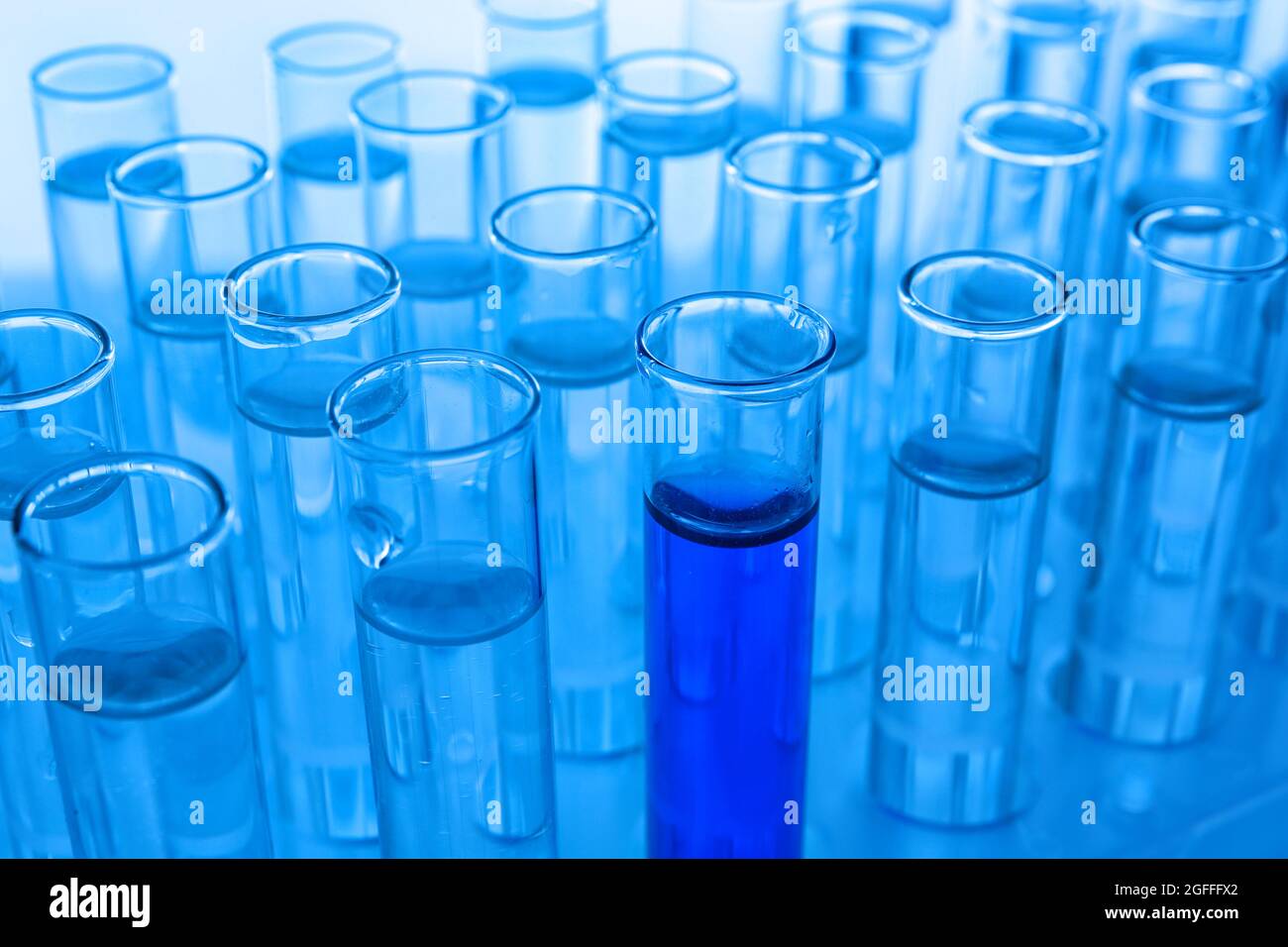 Test tubes, blue toned Stock Photo - Alamy