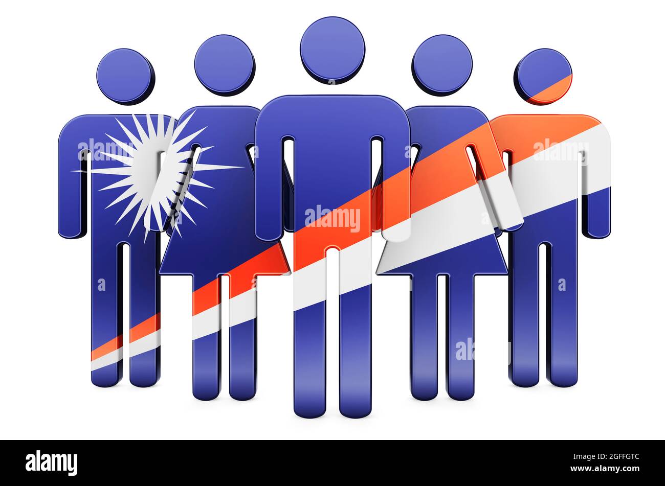 Stick figures with Marshallese flag. Social community and citizens of ...