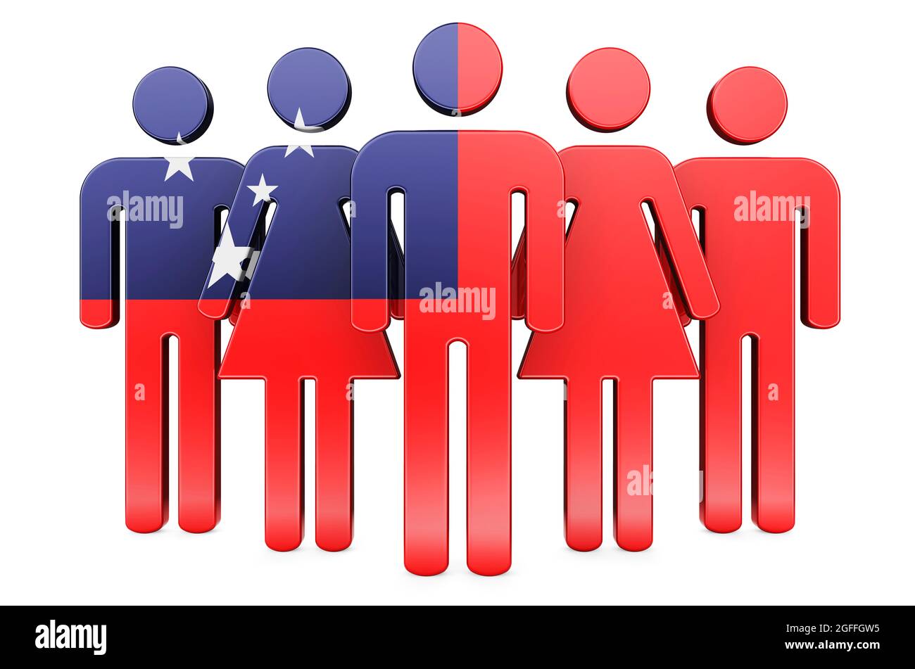 Stick figures with Samoan flag. Social community and citizens of Samoa ...