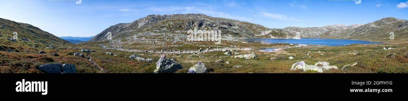 High resolution panorama of the Vinje commune in the Telemark region ...