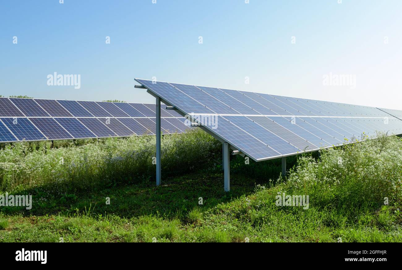Bright sun reflecting in solar hi-res stock photography and images - Alamy