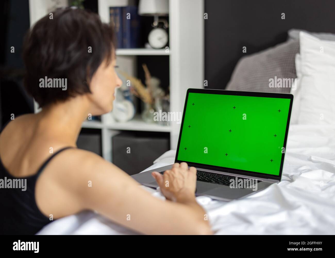 Wireless laptop blank green screen hi-res stock photography and images ...