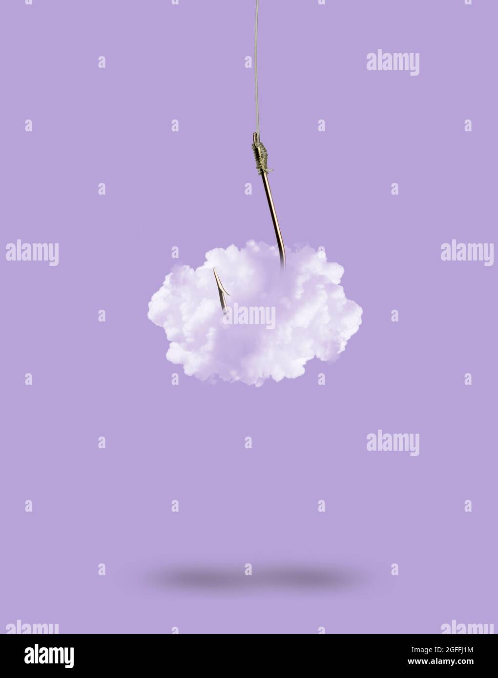 Cloud attached to a fishing hook Stock Photo - Alamy