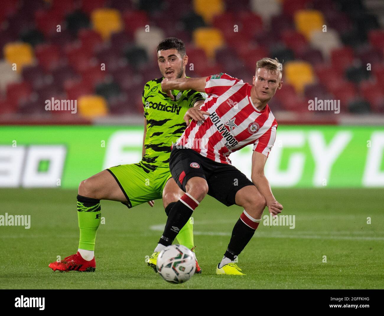 Brentford, UK. 24th Aug, 2021. Brentford Marcus Forss during the ...