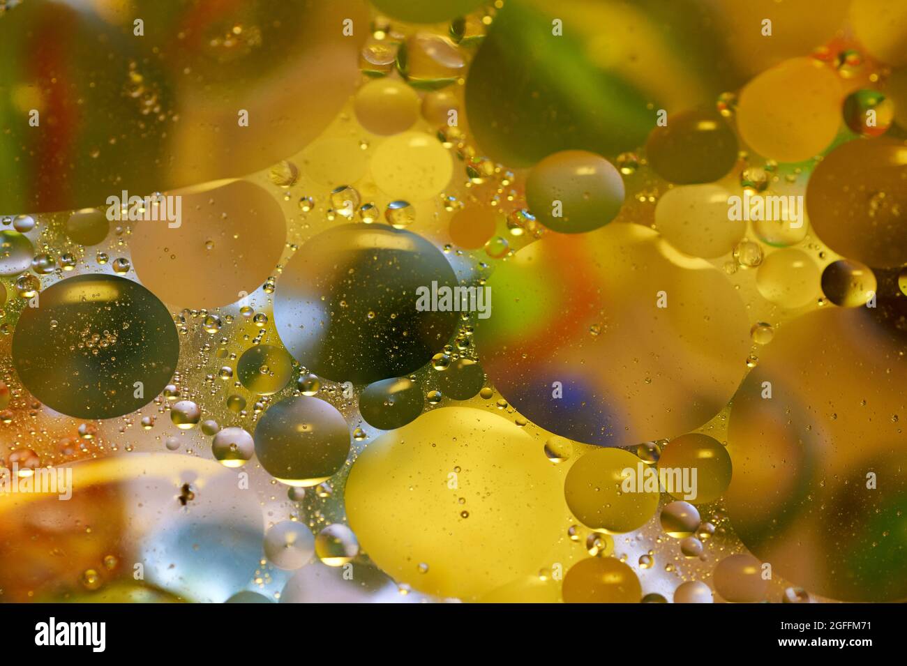 floating in the water abstract colorful oil drops Stock Photo - Alamy