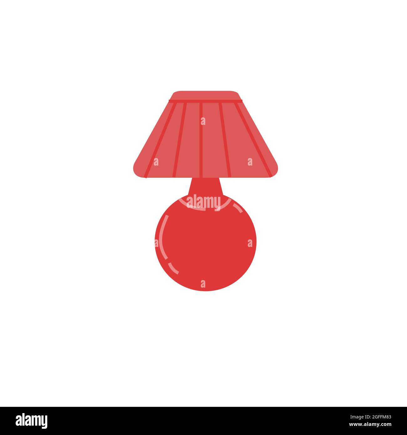 Flat cartoon night light lamp,room interior elements for home life ...