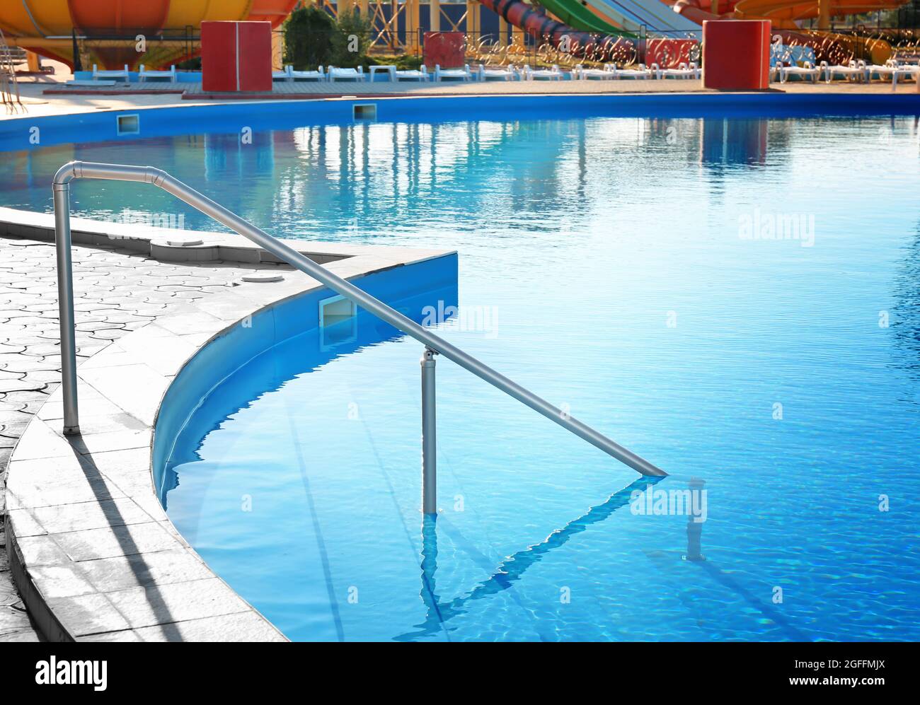Blue pool with clean water Stock Photo - Alamy