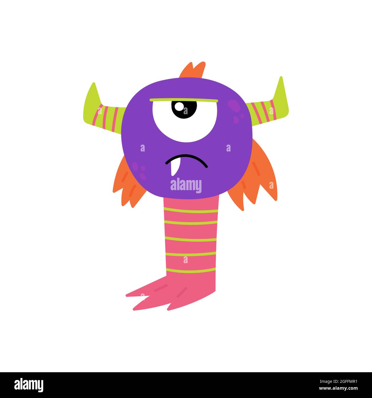 Cartoon furry monster on white background Stock Vector Image & Art - Alamy