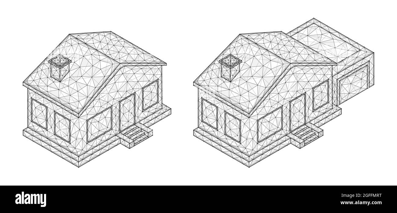 Polygonal vector illustration of an isometric houses. Real estate ...