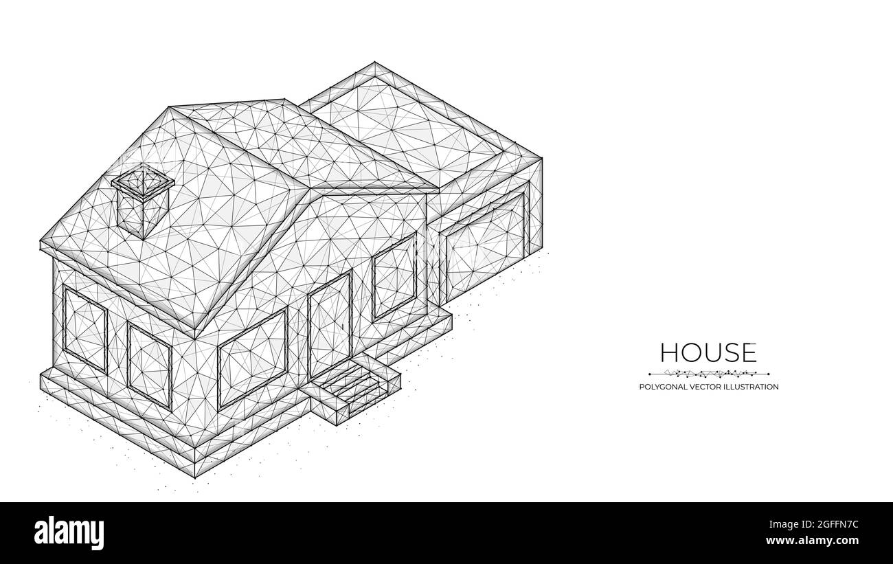 Polygonal vector illustration of an isometric house. Real estate ...