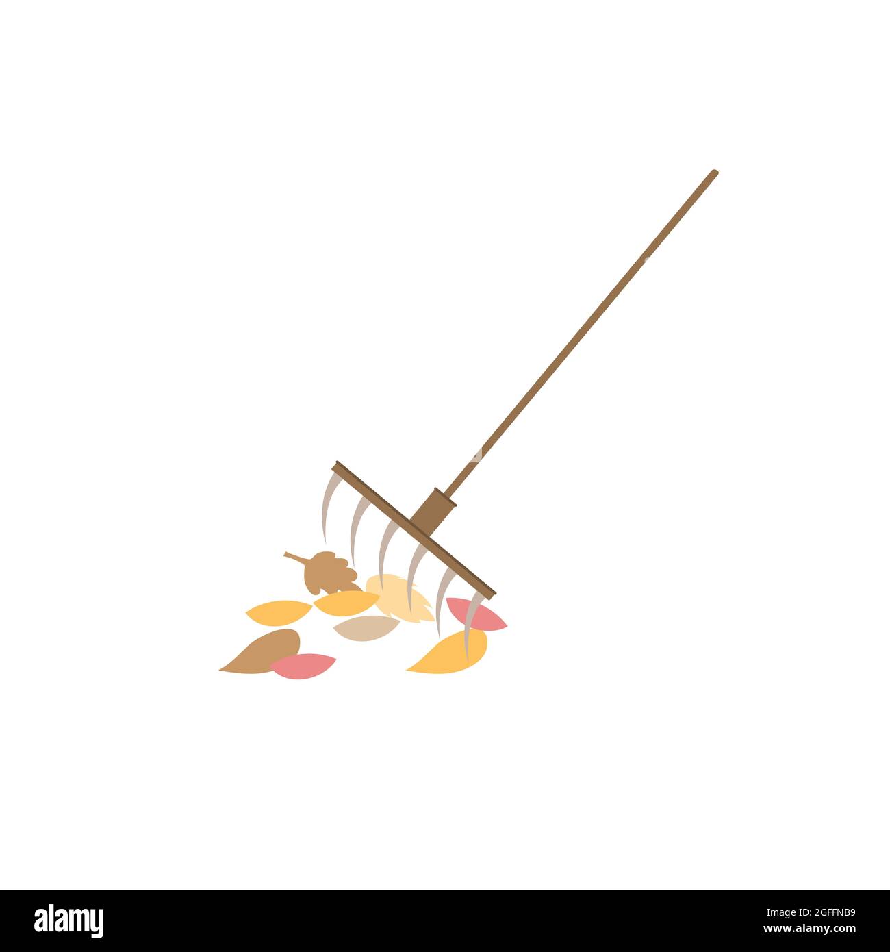 Flat cartoon rake,garden tool,agricultural vector illustration concept ...
