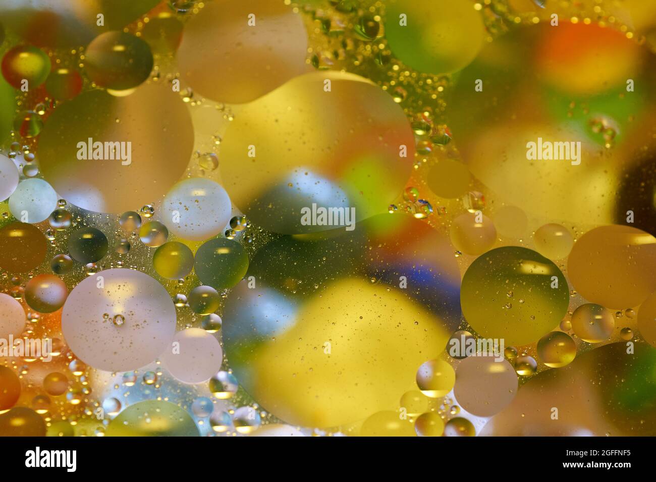 floating in the water abstract colorful oil drops Stock Photo - Alamy