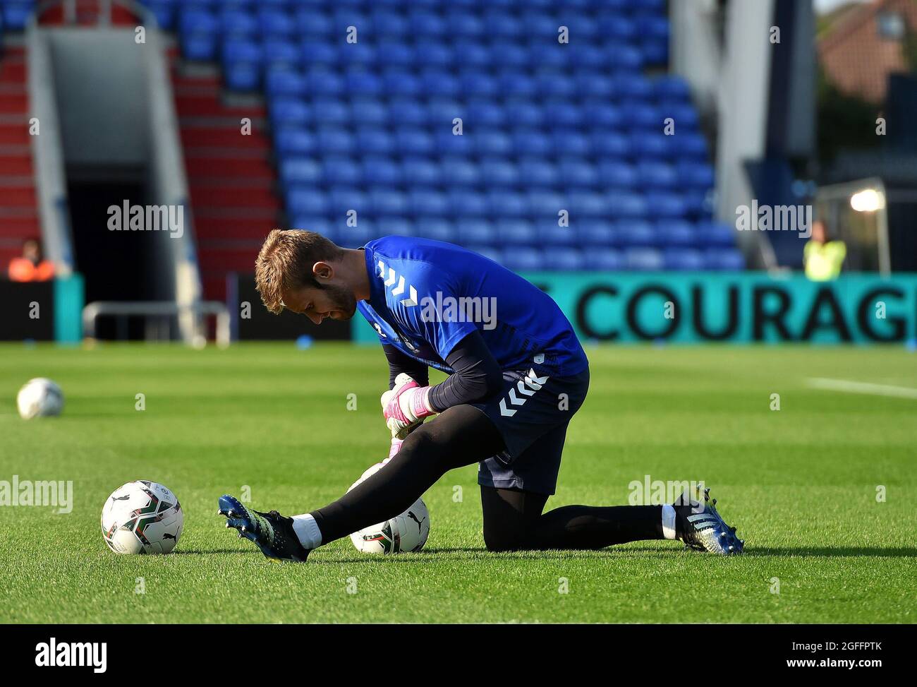 OLDHAM, UK. AUGUST 24TH Oldham Athletic's Laurie Walker during the ...