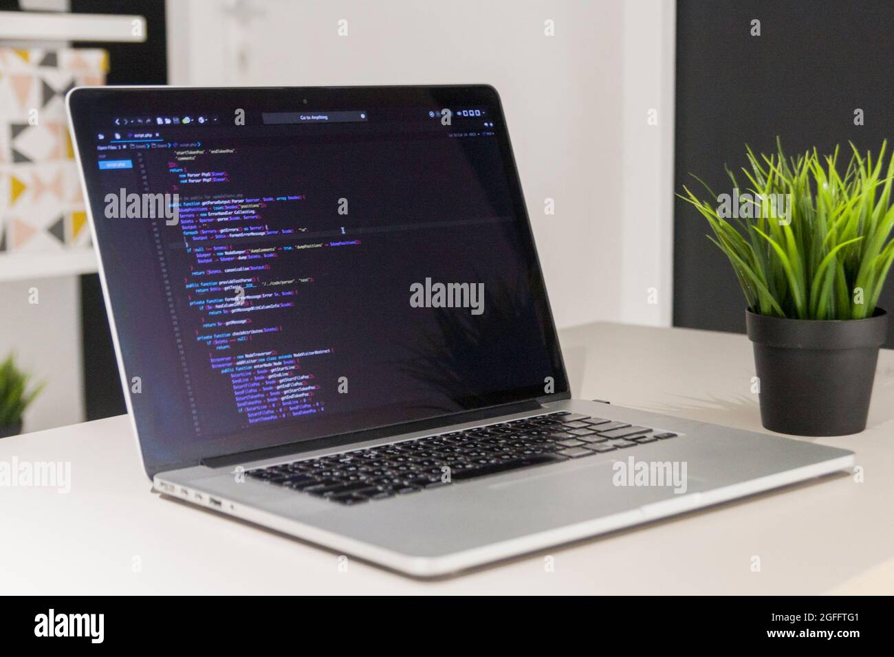 Minimalistic digital nomad home office workspace Stock Photo - Alamy
