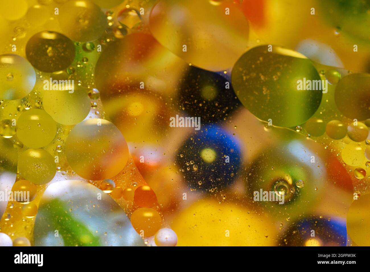 floating in the water abstract colorful oil drops Stock Photo - Alamy