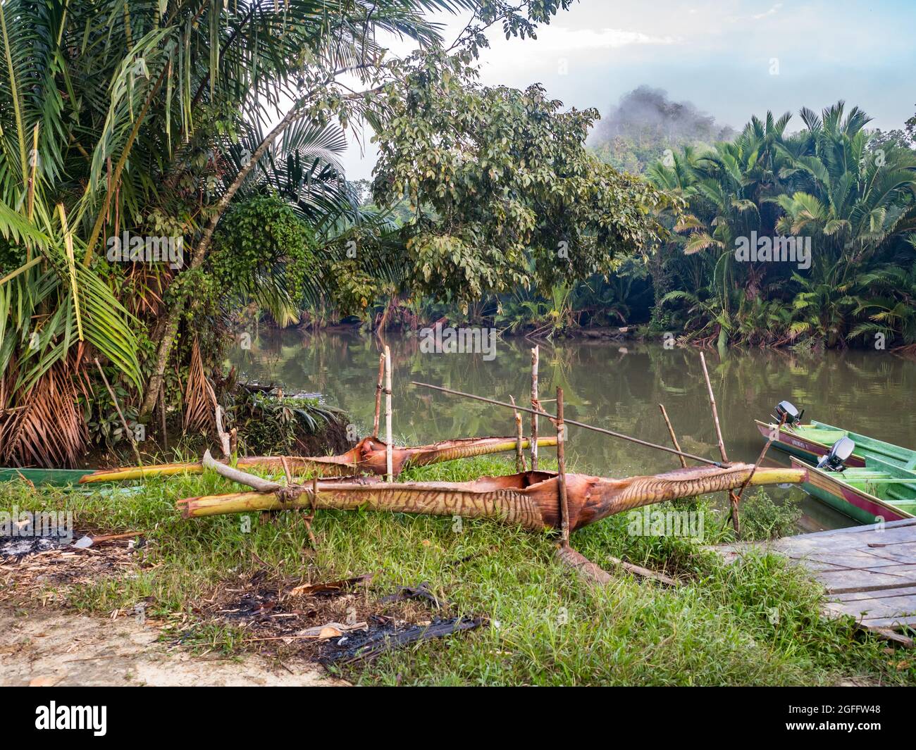 Kensi, Arguni Bay, Indonesia - Feb 2018: Construction for making sago ...