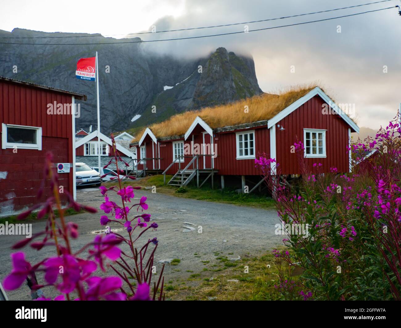 Reine, Norway - Aug 2019: View on traditional house called rorbu. Rorbu ...