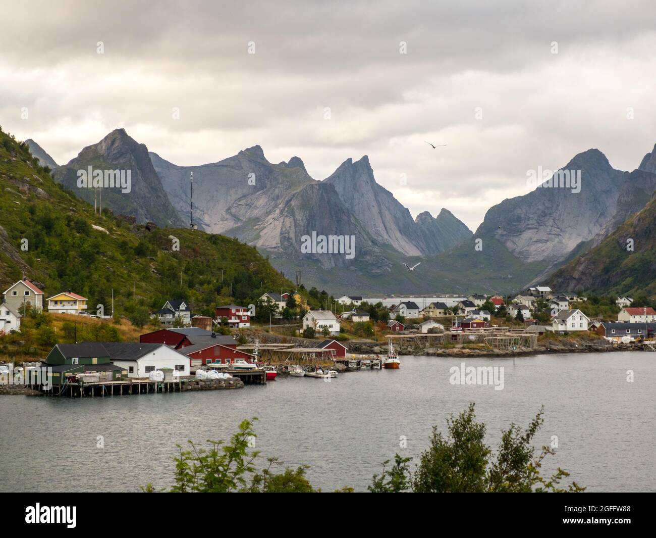 Reine, Norway - Aug 2019: View on traditional house called rorbu. Rorbu ...