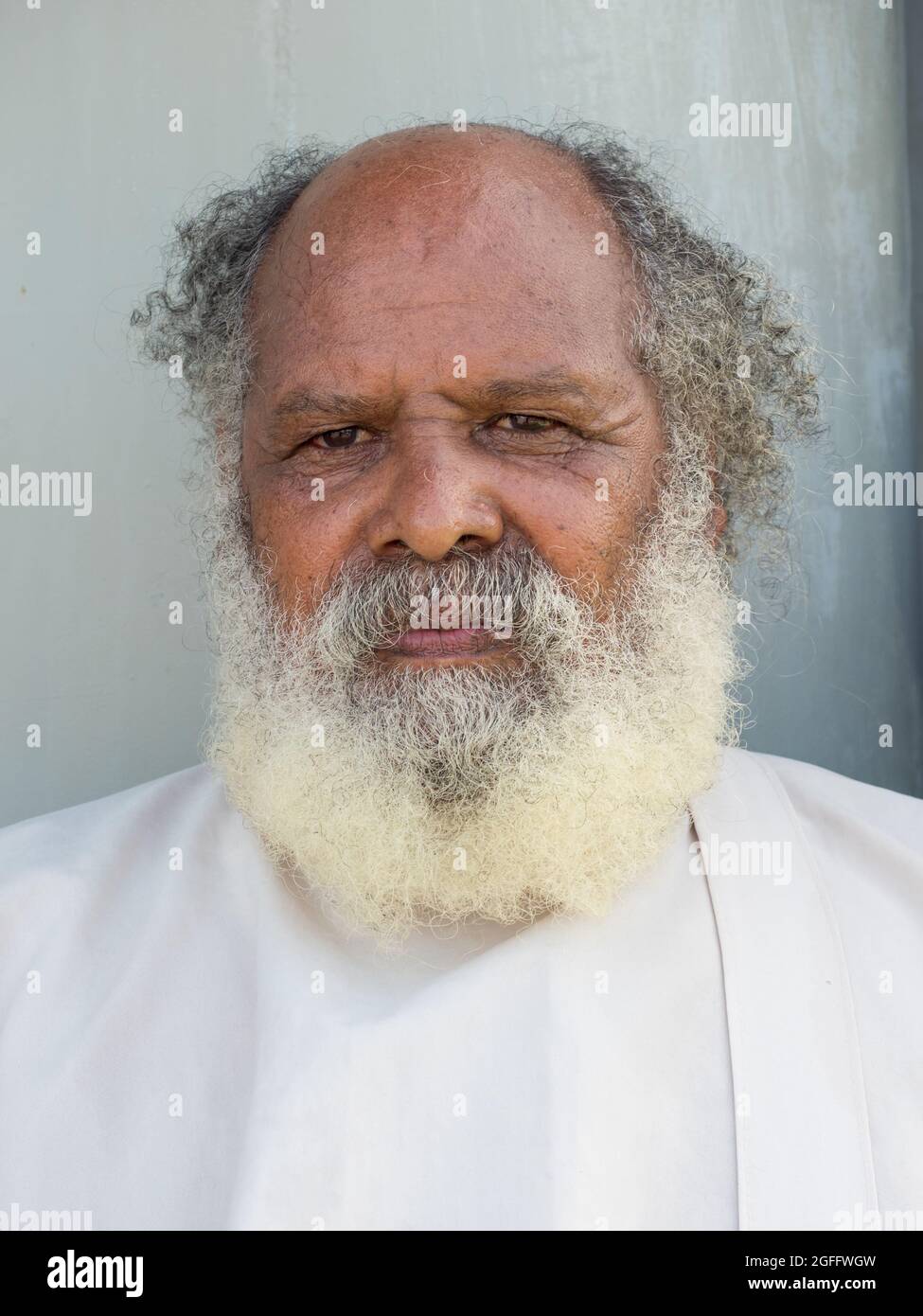 Pueblo, Peru - Mar 2018: Portrait of a preacher with a long white beard ...