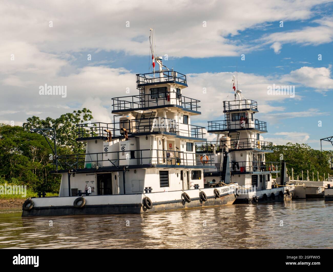 Iquitos, Peru - May, 2016: Transportation of diffrent products across ...
