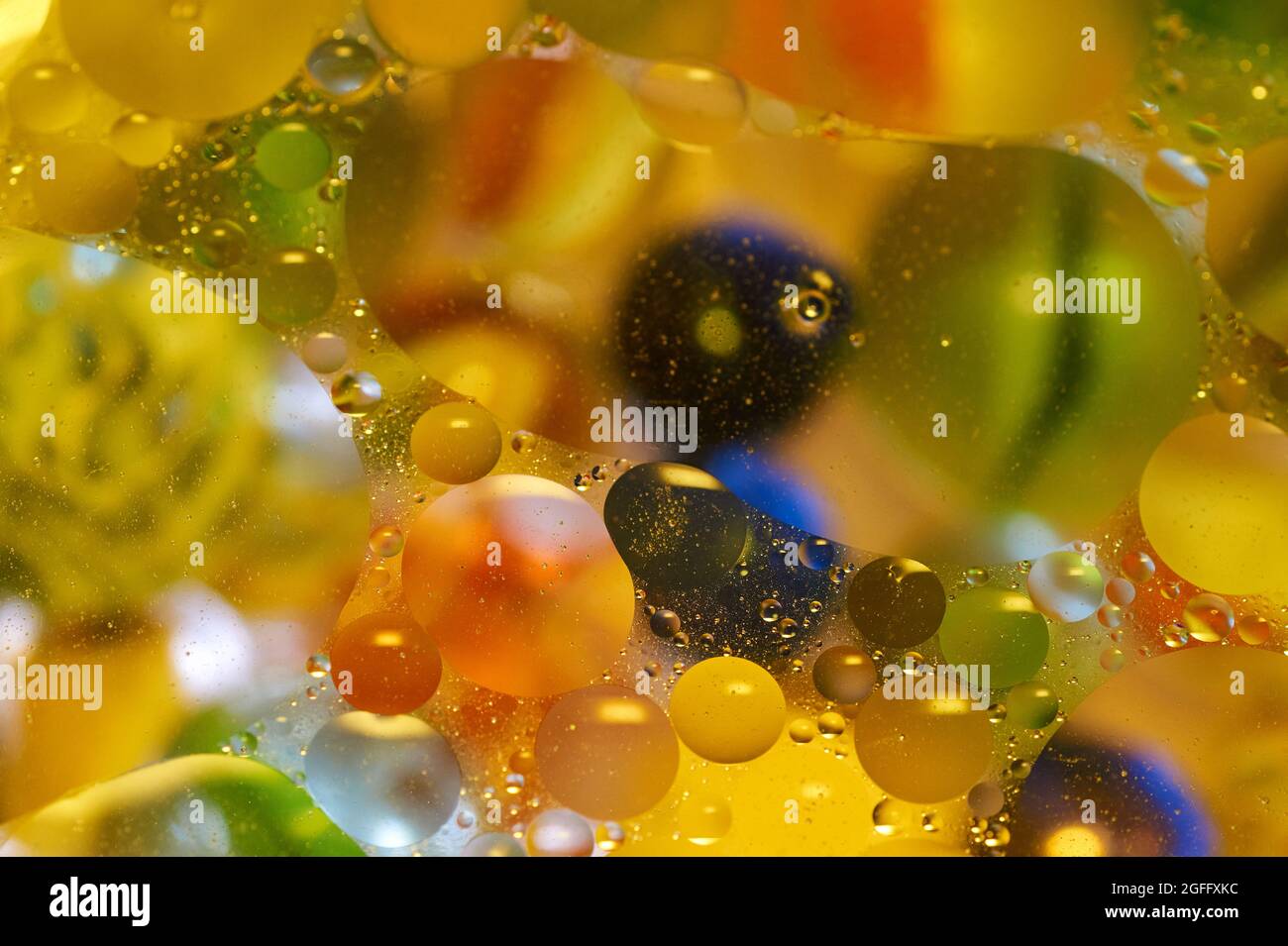 floating in the water abstract colorful oil drops Stock Photo - Alamy