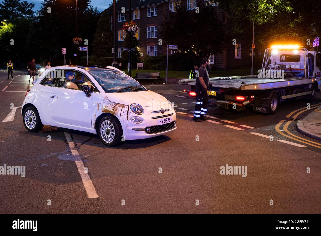Overturned police car hi-res stock photography and images - Alamy