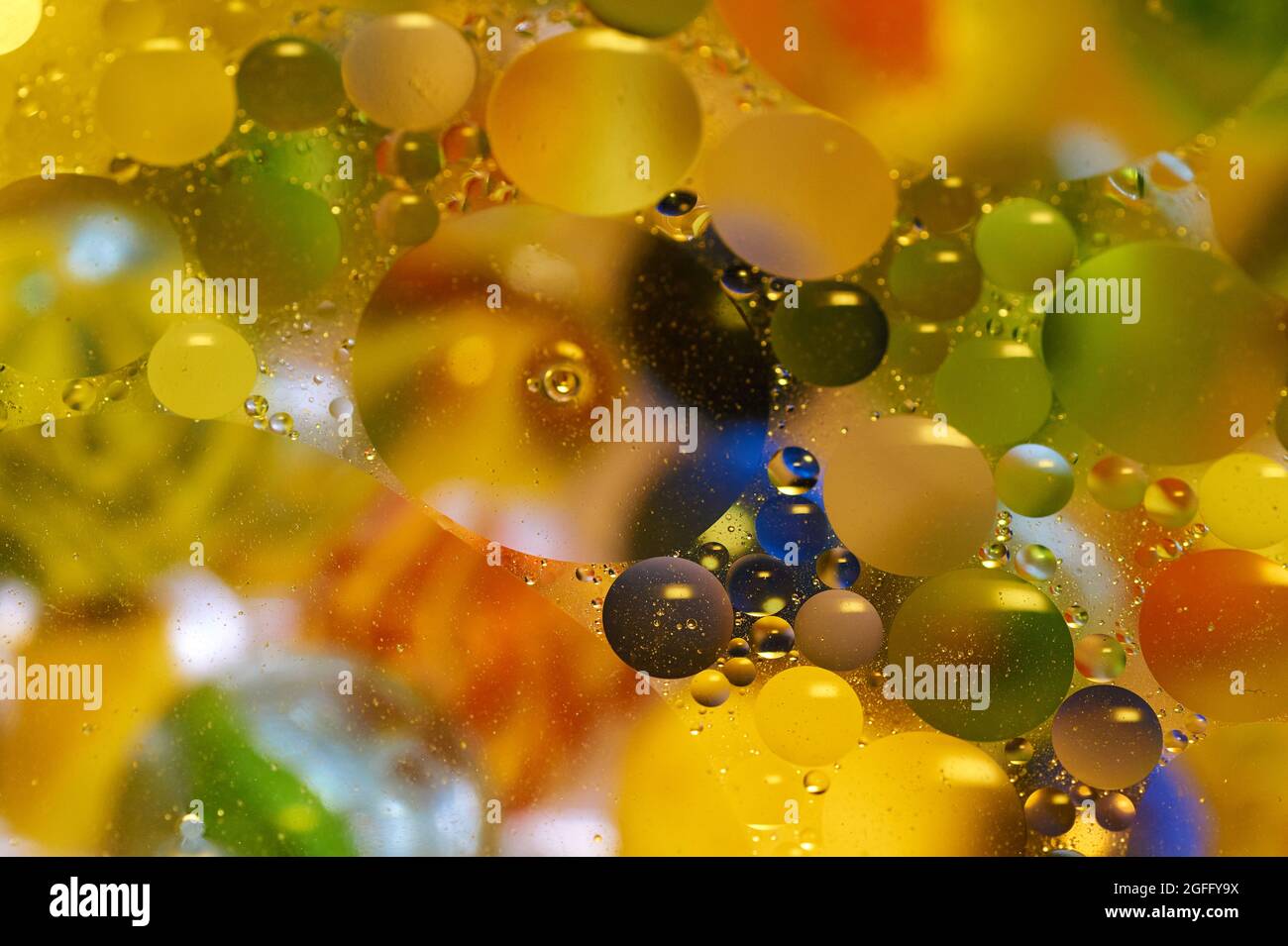 floating in the water abstract colorful oil drops Stock Photo - Alamy