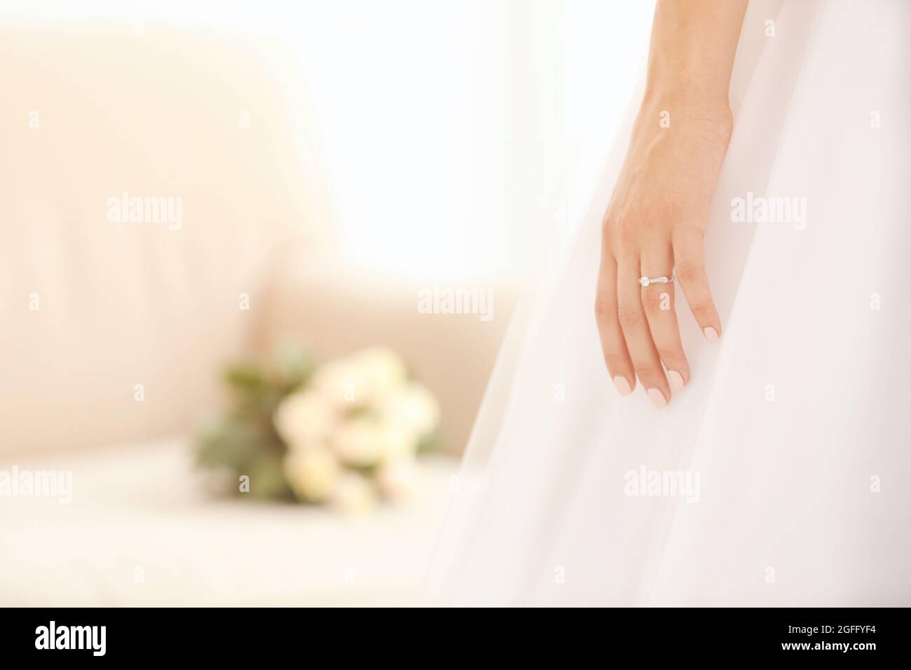 Bride's hand with ring Stock Photo - Alamy