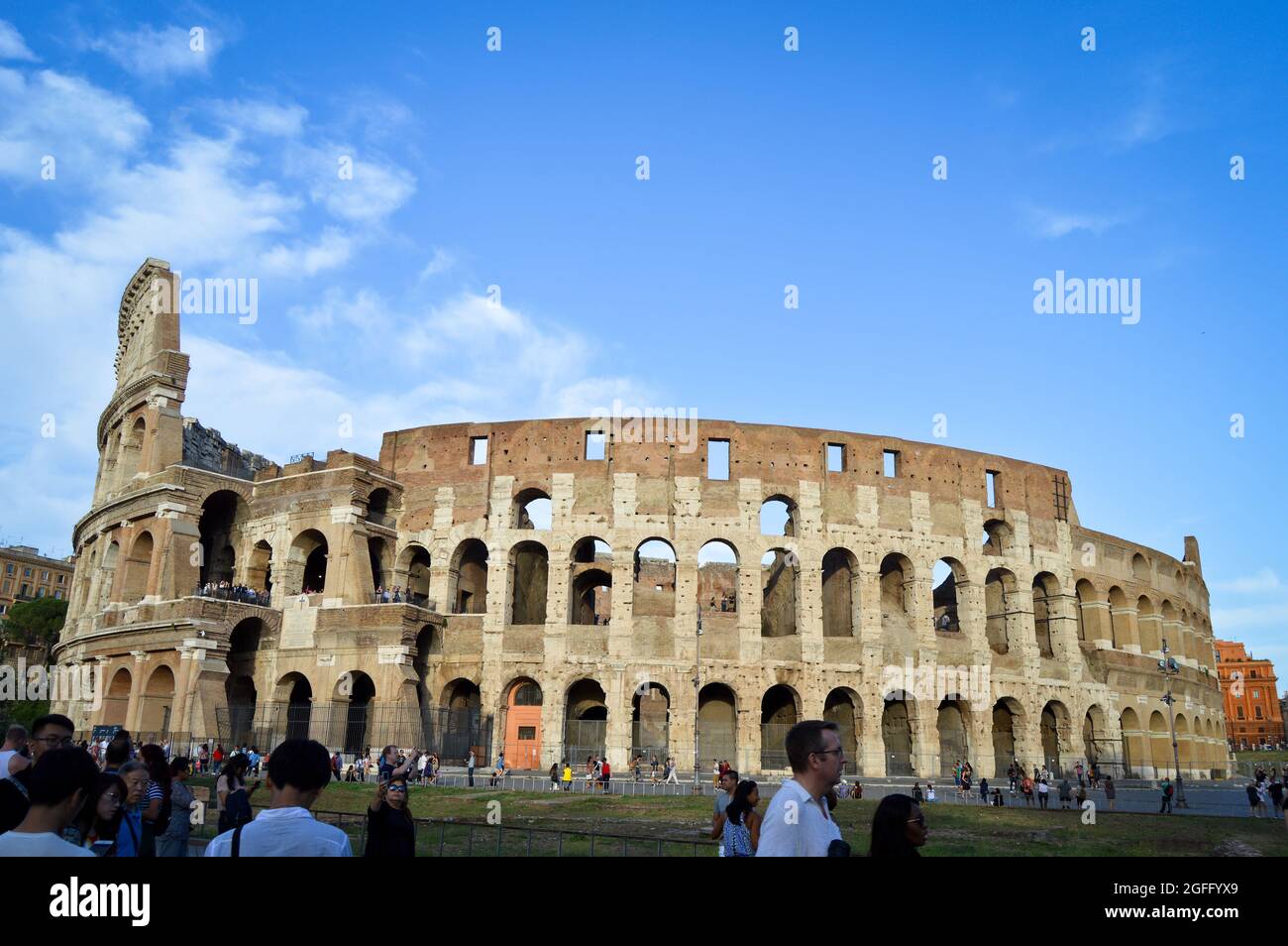 Ancient Rome Italy, people walk around the Colosseum, ancient city Rome ...