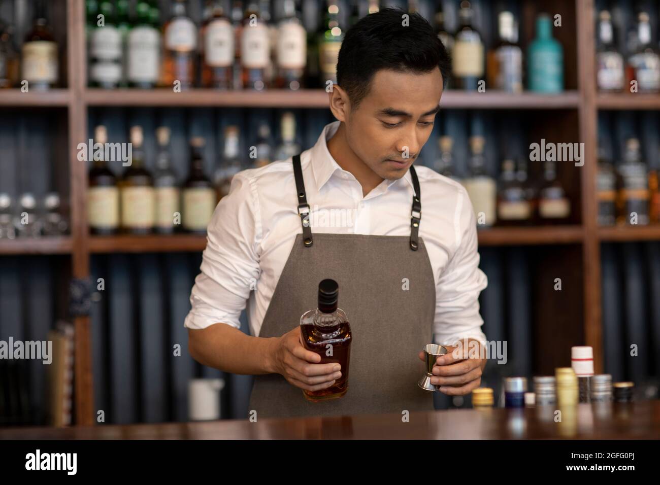 Man asian bartender hi-res stock photography and images - Alamy