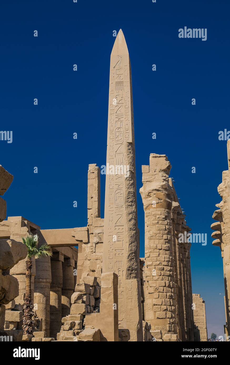 Luxor, Egypt - Jan 28, 2020: Mighty stone pillars of Luxor Temple in ...