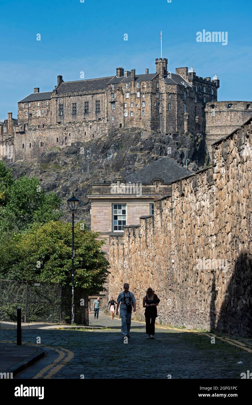 A section of the 17th century Telfer Wall in The Vennel with Edinburgh ...