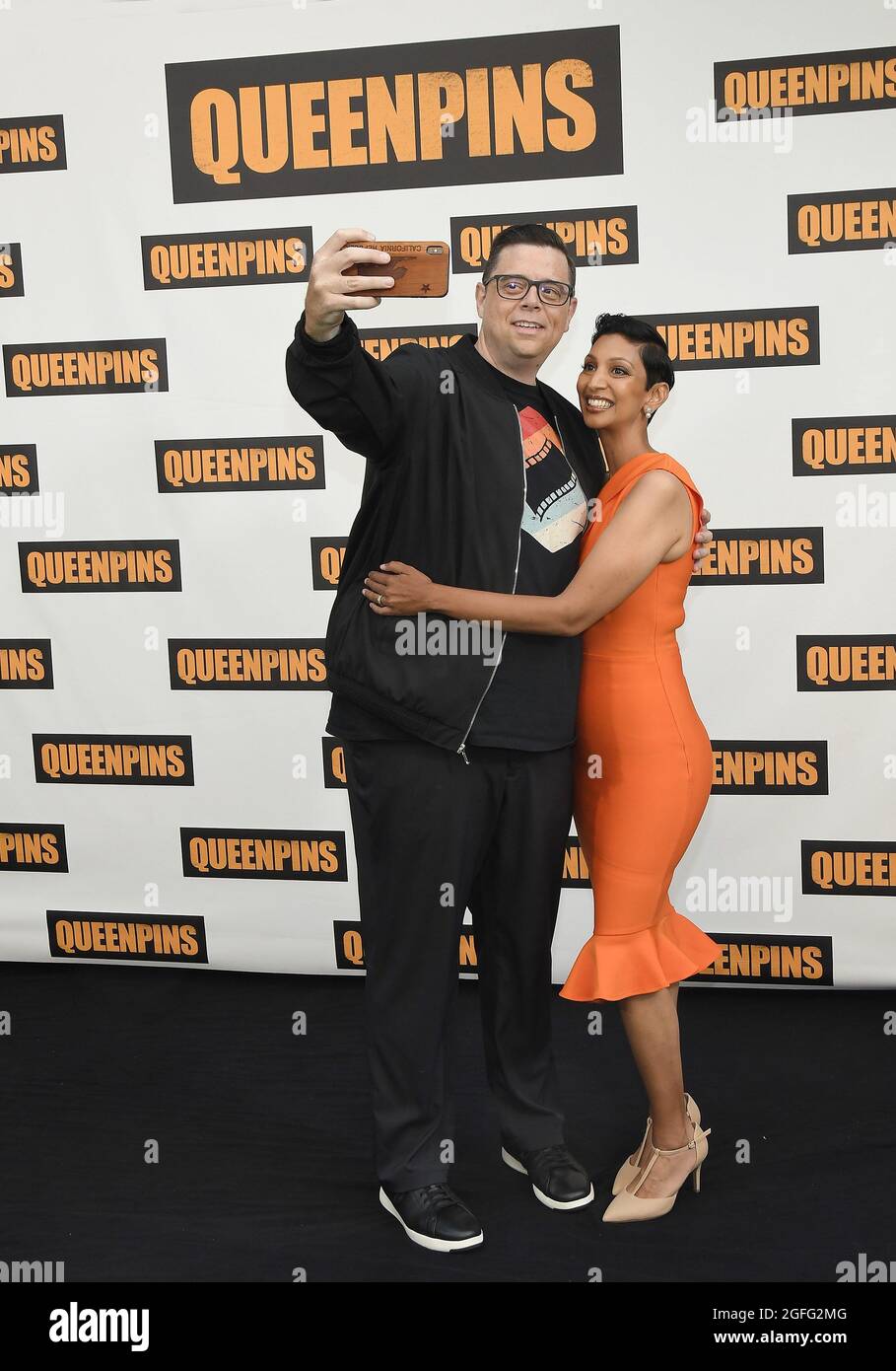 Los Angeles, USA. 25th Aug, 2021. (L-R) Aron Gaudet and Gita Pullapilly ...