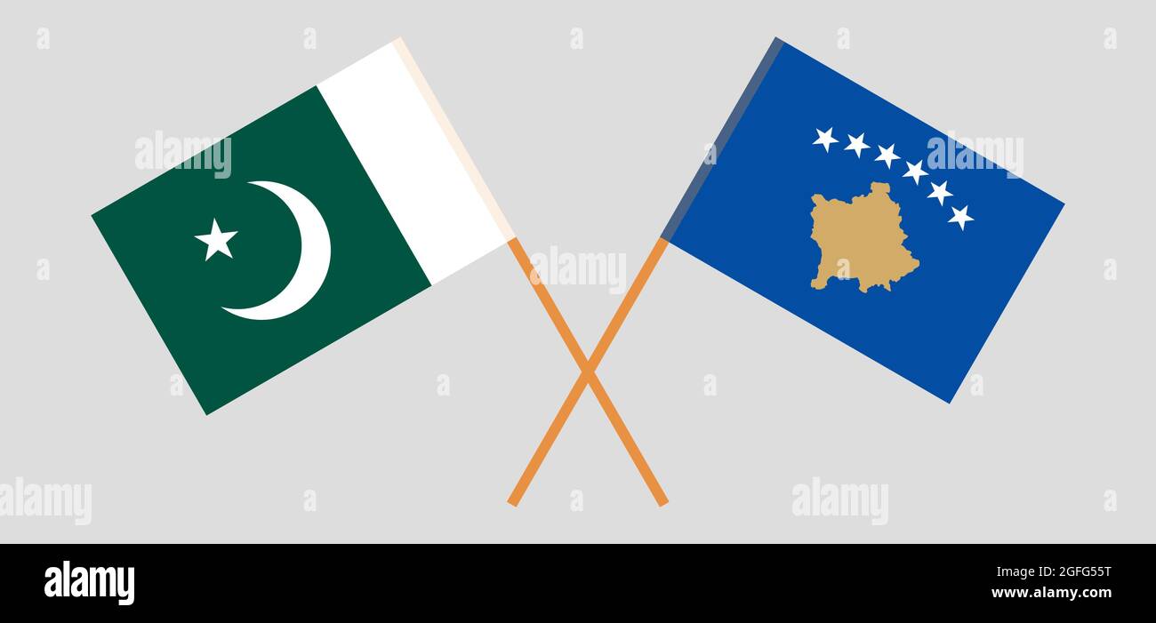 Crossed flags of Kosovo and Pakistan Stock Vector Image & Art - Alamy