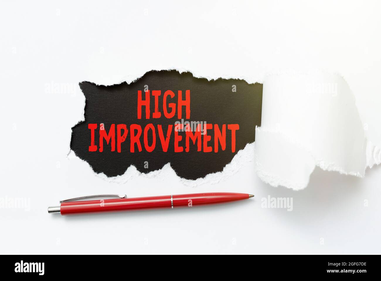 Handwriting text High Improvement. Conceptual photo addition or change ...