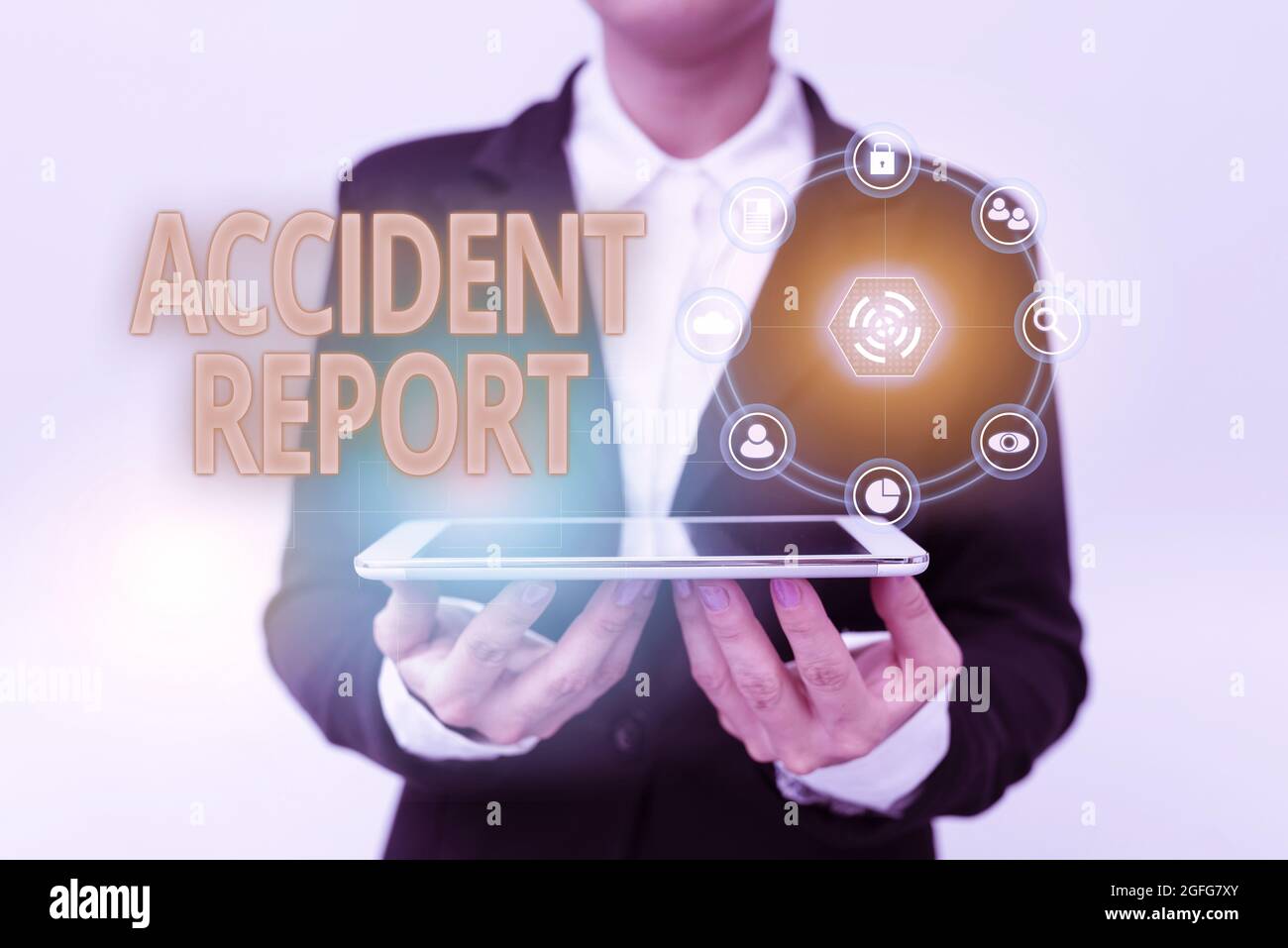 Conceptual caption Accident Report. Business idea formal recording of ...