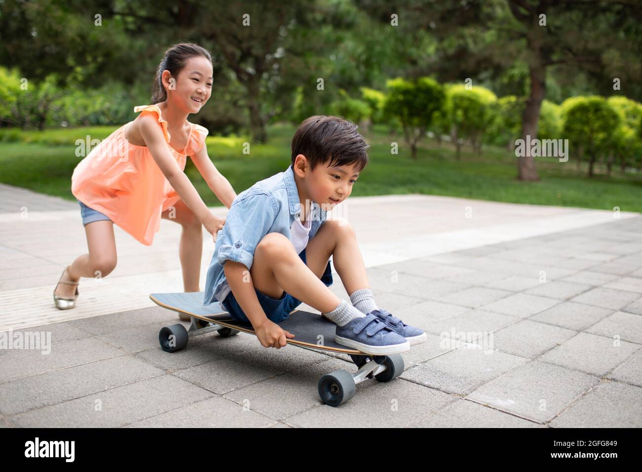 Kids Riding Skateboards
